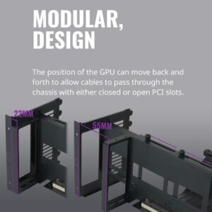 Cooler Master MasterAccessory Vertical GPU Card Holder Kit V2, Premium Riser Cable PCI-E 3.0 x16-165mm, Adjustable Length for E-ATX|ATX Cases (MCA-U000R-KFVK01)