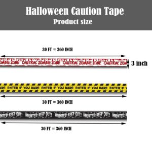 Babigo Halloween Zombie Caution Tape & Zombie Posters Pack, Fright Tape Bundle for Zombie Party or Halloween Party