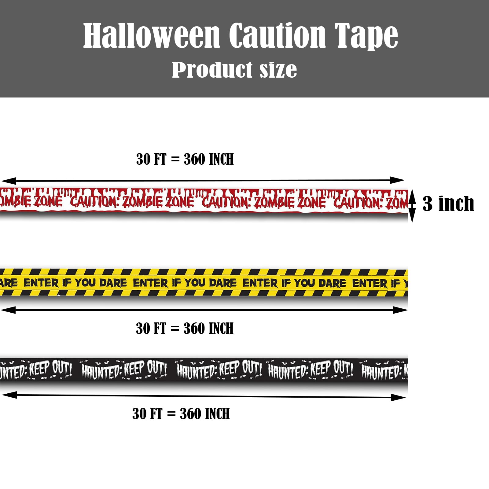 Babigo Halloween Zombie Caution Tape & Zombie Posters Pack, Fright Tape Bundle for Zombie Party or Halloween Party