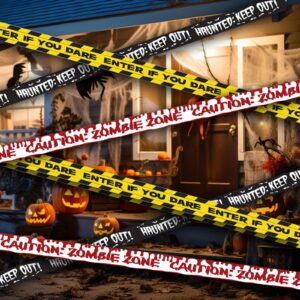 Babigo Halloween Zombie Caution Tape & Zombie Posters Pack, Fright Tape Bundle for Zombie Party or Halloween Party