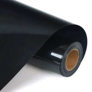 renlitong black htv iron on vinyl 12inch by 10ft roll htv heat transfer vinyl for t-shirt htv vinyl rolls for all cutter machine - easy to cut & weed for heat vinyl design