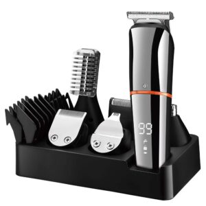 surker beard trimmer for men hair clippers body mustache nose hair groomer cordless precision trimmer 6 in 1 grooming kit waterproof usb rechargeable