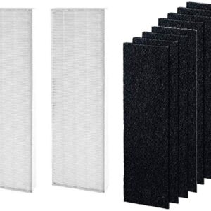 Nispira HEPA Filter Set Replacement Compatible with Fellowes AeraMax 90 100 DB5 DX5 Air Purifier. Compared to Part 40101701 9287001 9324001, 2 Sets (HEPA + Activated Charcoal Pre Filter)