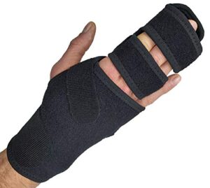 trigger finger splint finger brace | middle finger splint | splint for fractures, broken ring finger, arthritis, tendonitis | mallet finger splint straightener immobilizer | (right small-medium)