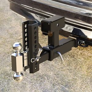 Sulythw Dual Receiver Extender 2 inch Trailer Hitch Extension, Towing Hitch Receiver Extender - GTW 4,000 lbs