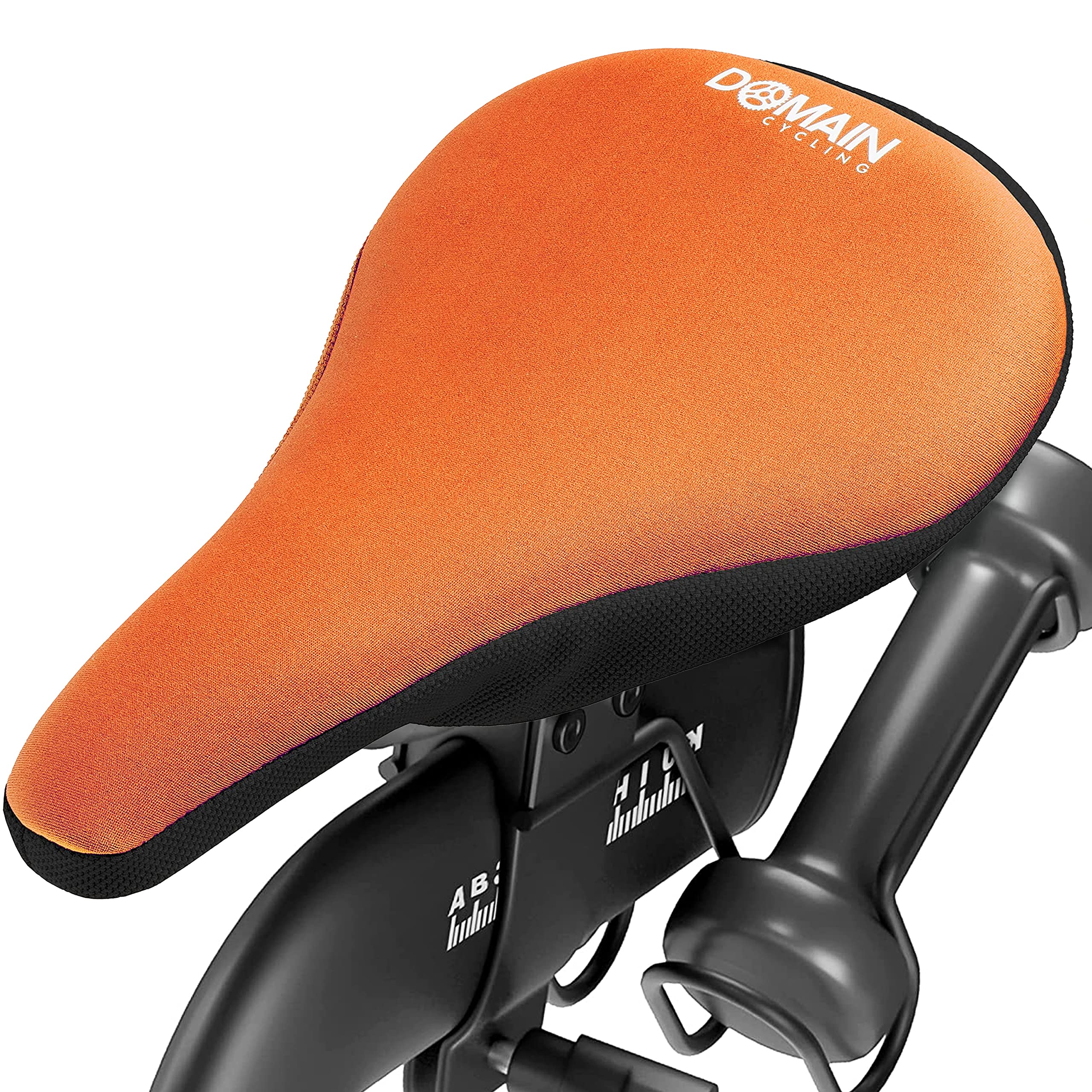 Domain Cycling Gel Bike Seat Cushion- Secure Peloton Fit for Smooth Stable Rides- Non-Slip Bicycle Seat Cushion for Exercise Bikes, Padded Bike Cushion Seat Cover for Men or Women Comfort, 10.5”x7”