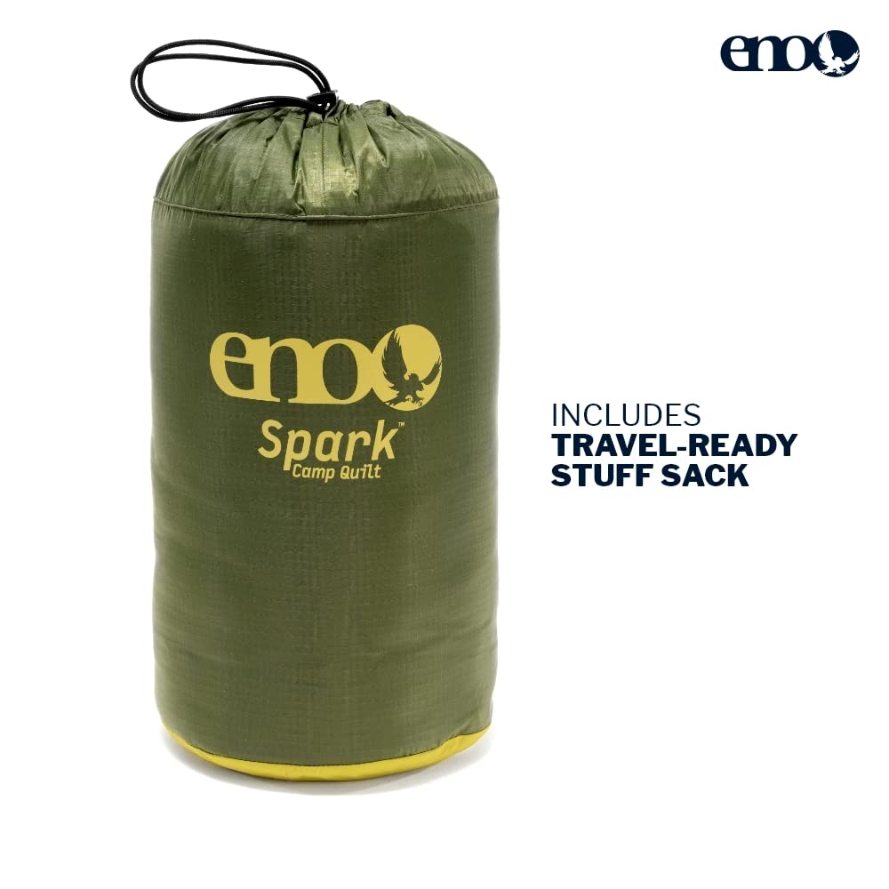 ENO, Eagles Nest Outfitters Spark Camp Quilt Hammock Blanket and Sleeping Bag, Evergreen