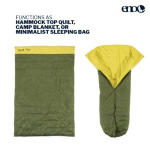 ENO, Eagles Nest Outfitters Spark Camp Quilt Hammock Blanket and Sleeping Bag, Evergreen