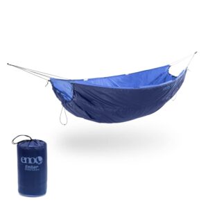 eno ember underquilt - protective and warm hammock quilt with recycled synthetic insulation - for camping, hiking, backpacking, festival, travel, or the beach - pacific