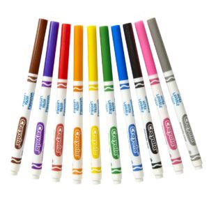 Crayola Ultra Clean Washable Markers - 12 Pack (10ct), Bulk Washable Markers for Classrooms, Fine Line Markers for Kids, Nontoxic