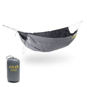 eno, vulcan underquilt - protective and warm hammock underquilt with synthetic insulation - for camping, hiking, backpacking, festival, travel, or the beach - storm