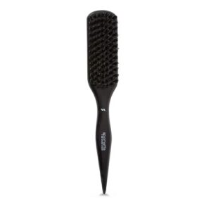 spornette big wonder teasing brush, boar & tourmaline nylon bristles - tapered handle for back brushing & combing, creating volume, teasing, & slicking hair for updos (black)