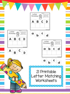 21 printable letter matching worksheets