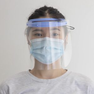 Optiazure Safety Face Shield, 1 Frame with 10 Removable Transparent Shield, Anti-fog, Splash and Dust Resistant