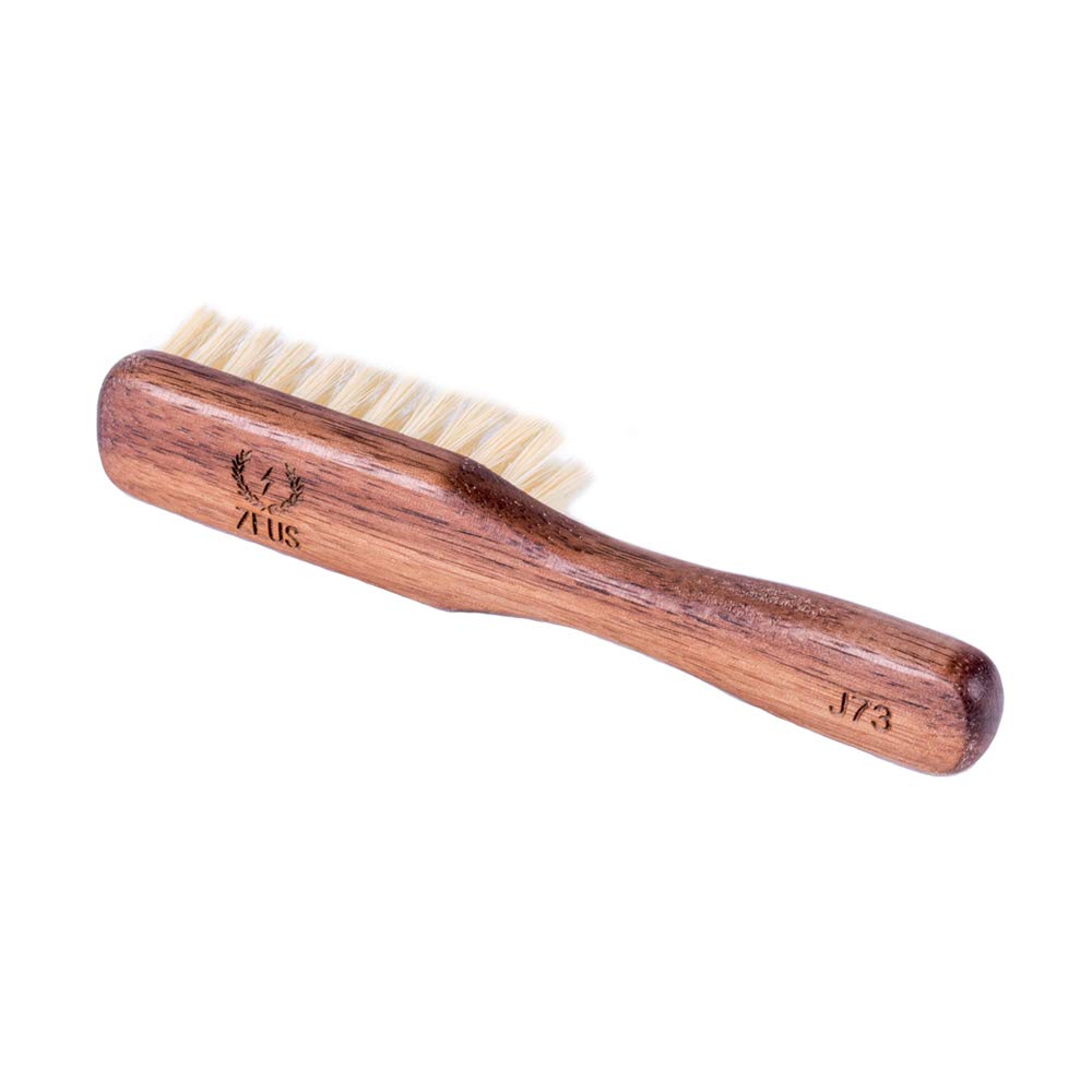 ZEUS Vegan Handle Beard Brush, Natural Plant Fiber Tampico Bristles & Walnut Handle – MADE IN GERMANY (FIRM) J73