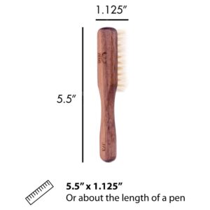 ZEUS Vegan Handle Beard Brush, Natural Plant Fiber Tampico Bristles & Walnut Handle – MADE IN GERMANY (FIRM) J73