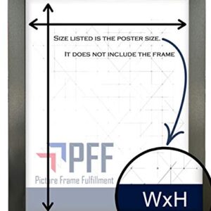 PictureFrameFactory 12”x36” Picture Frame | 1.25" Black MDF | Plexi Glass and Wire Hanging Hardware Included