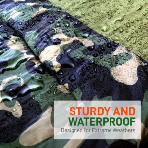 SereneLife Backpacking Sleeping Bag Camping Gear - Mummy Sleeping Bag for Adults/Teens w/Pillow, Bag - Outdoor Lightweight Weather Proof Sleeping Bag - Camping, Hiking Traveling - SLSCA5 (Camouflage)