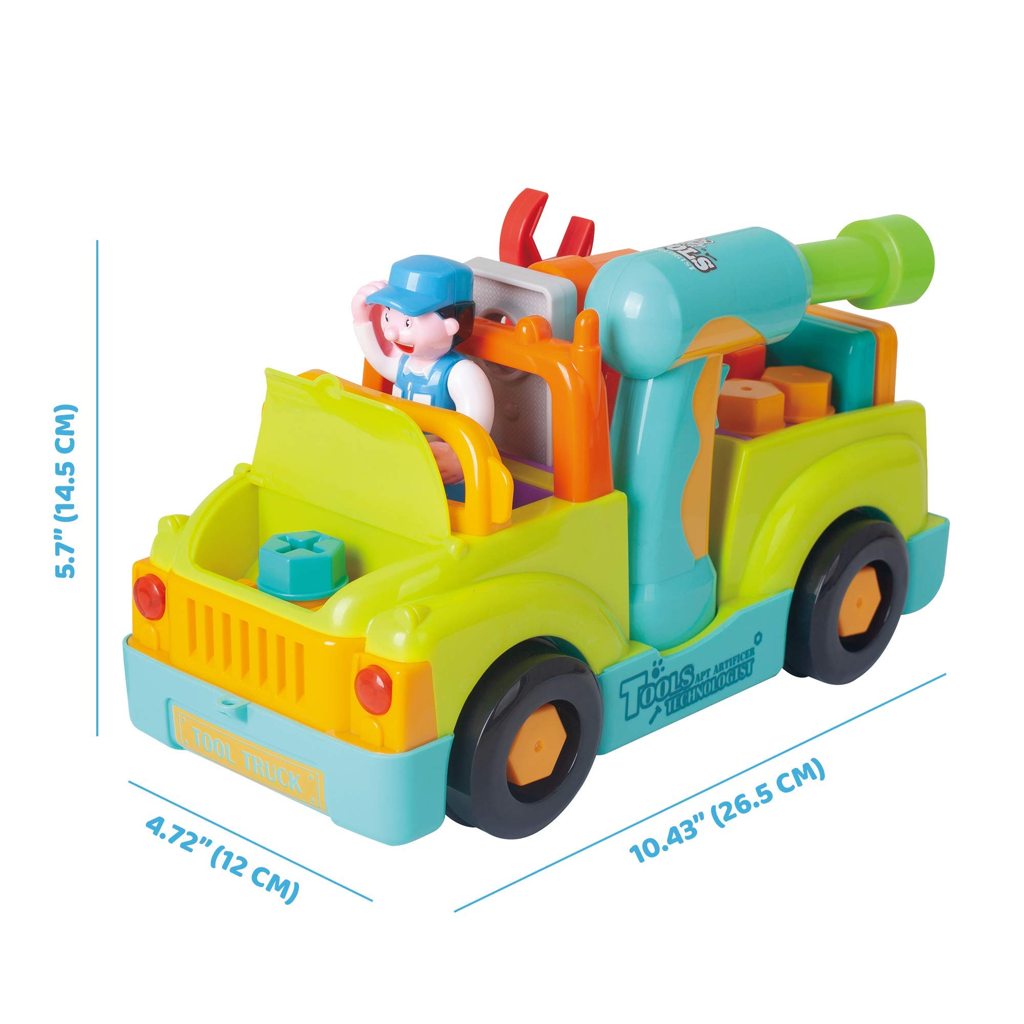 Little Mechanic Take Apart Truck - Stem Toys Construction Tool Truck w/Electric Drill and Power Tools, Lights and Music - Bump and Go Action - Developmental Toys for 36+ Months Year Old Boys Girls