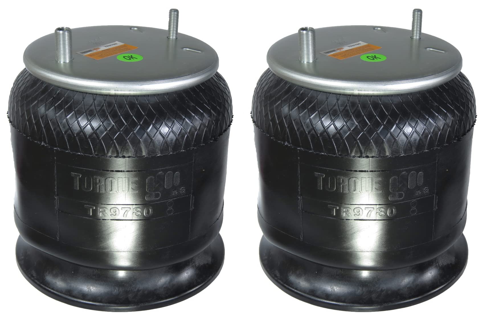 2 pack of TORQUE Air Spring Bag for Freightliner Trucks (Replaces Freightliner 16-13810-000, 1613810000, Firestone 9780, 8537, W01-358-9780, 1R12-189, 1R12-303) (2 x TR9780)