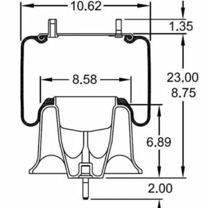 2 pack of TORQUE Air Spring Bag for Freightliner Trucks (Replaces Freightliner 16-13810-000, 1613810000, Firestone 9780, 8537, W01-358-9780, 1R12-189, 1R12-303) (2 x TR9780)