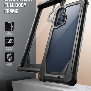 Poetic Guardian Series Case Designed for Moto Edge+ Case, Moto Edge Plus Case, Full-Body Hybrid Shockproof Bumper Cover Without Built-in-Screen Protector, Black/Clear