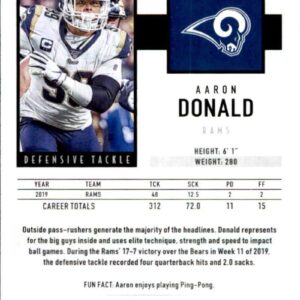 2020 Score #303 Aaron Donald Los Angeles Rams Football Trading Card