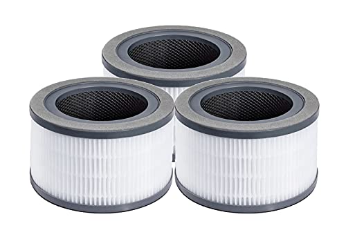 Nispira 3-in-1 True HEPA Carbon Filter Replacement, Compatible with Levoit Vista 200 Air Purifier Vista 200-RF. 3 Packs