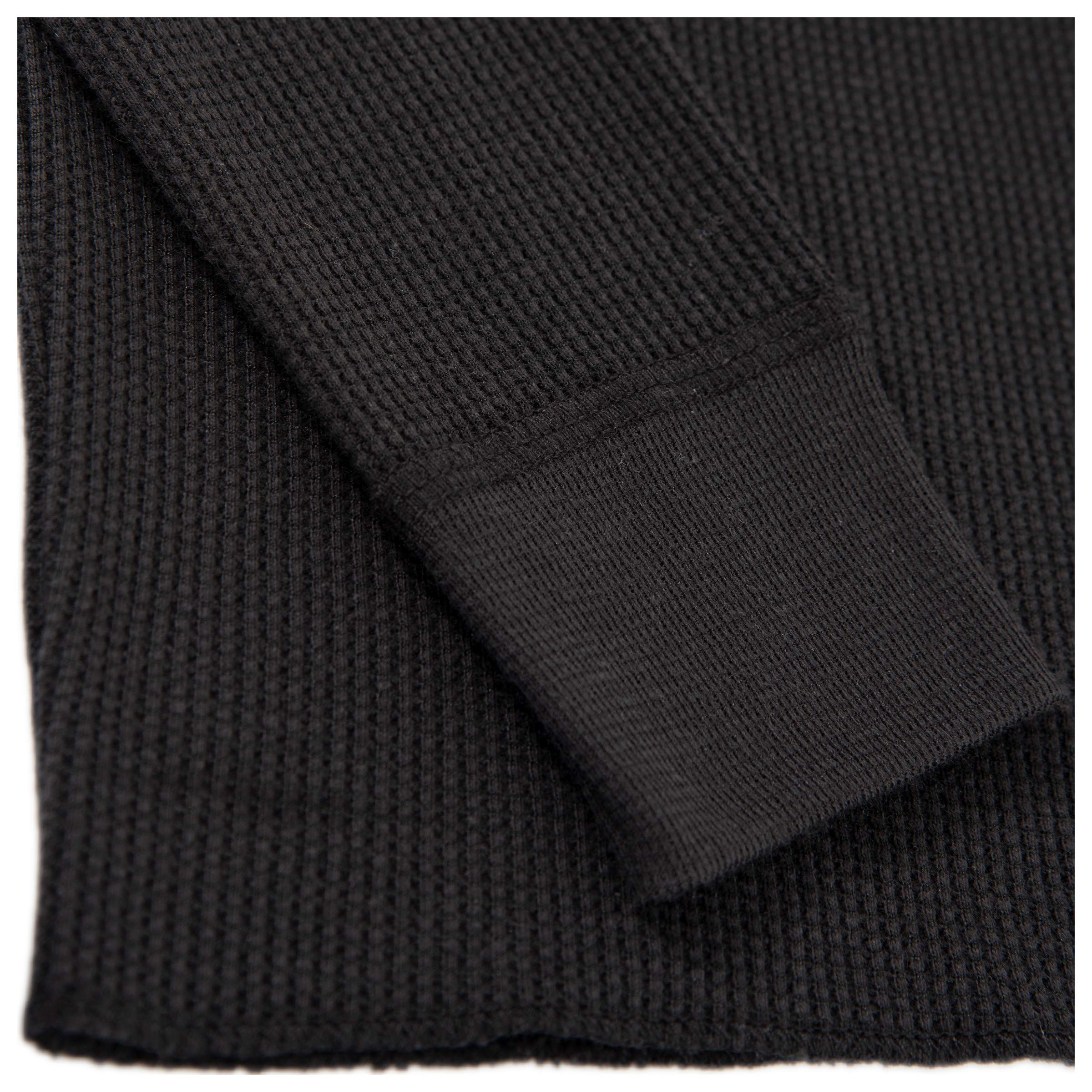 Fruit of the Loom Boys' Premium 2-Pack Thermal Waffle Crew Top, Black/Heather Greystone, 14-16