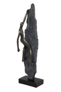 deco 79 polystone people decorative sculpture climbing home decor statue, accent figurine 6" x 5" x 19", bronze