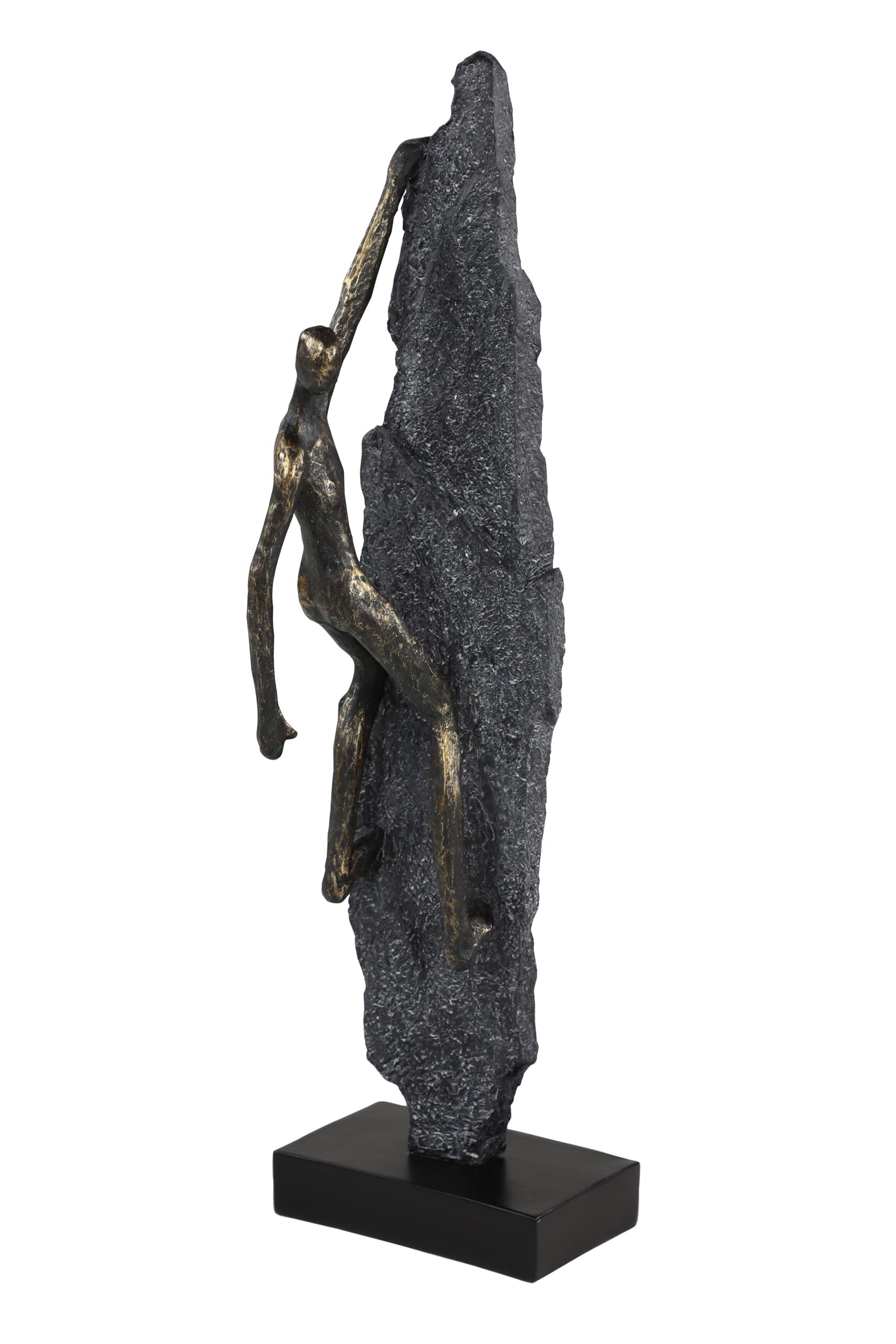 Deco 79 Polystone People Decorative Sculpture Climbing Home Decor Statue, Accent Figurine 6" x 5" x 19", Bronze