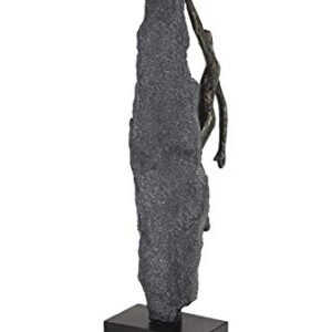 Deco 79 Polystone People Decorative Sculpture Climbing Home Decor Statue, Accent Figurine 6" x 5" x 19", Bronze