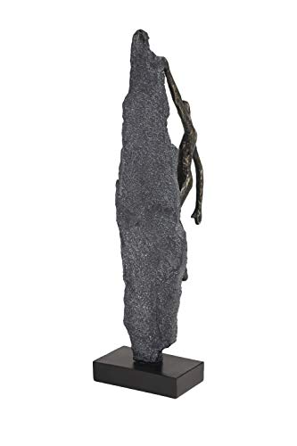 Deco 79 Polystone People Decorative Sculpture Climbing Home Decor Statue, Accent Figurine 6" x 5" x 19", Bronze