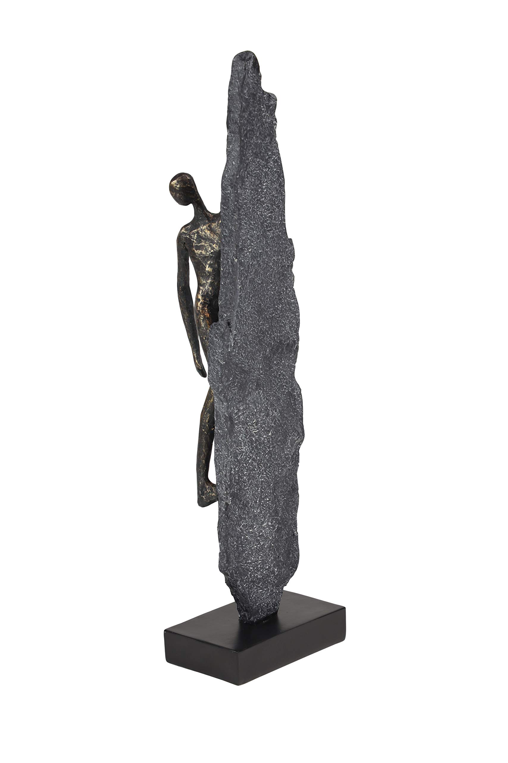 Deco 79 Polystone People Decorative Sculpture Climbing Home Decor Statue, Accent Figurine 6" x 5" x 19", Bronze