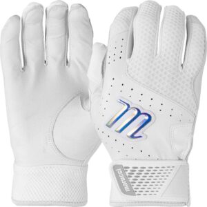 marucci youth crest baseball/fastpitch batting gloves, white/white, youth medium