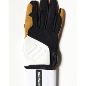 Marucci Blacksmith Full-Wrap Baseball Batting Gloves, White/Black, Adult Large