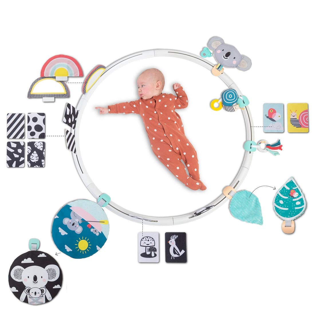 Taf Toys All Around Me Activity Hoop | Developmental Hoop, Prefect for Newborns and up, with 24 Developmental Activities. Designed to Promote Baby’s Senses, Motor Skills and Cognitive Development