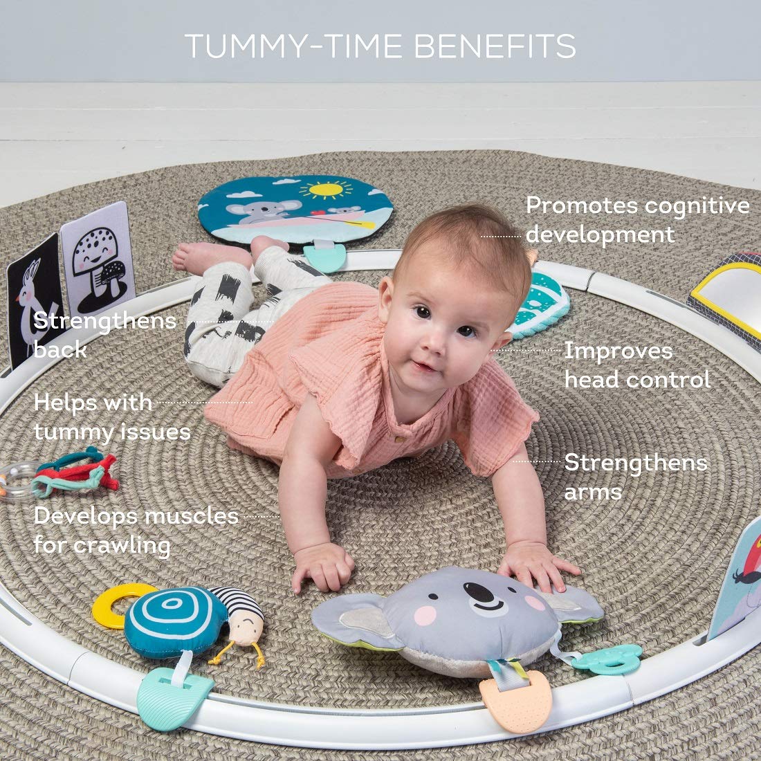 Taf Toys All Around Me Activity Hoop | Developmental Hoop, Prefect for Newborns and up, with 24 Developmental Activities. Designed to Promote Baby’s Senses, Motor Skills and Cognitive Development