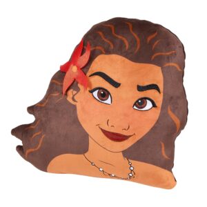 Disney Princess Character Head 12.5-Inch Plush Moana, Soft Pillow Buddy Toy for Kids