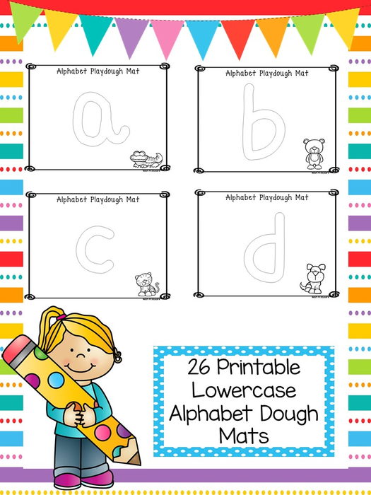 26 Printable Lowercase Alphabet Dough Mats Activity