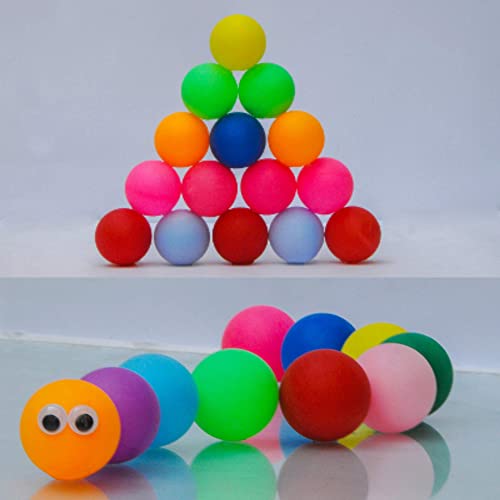 Lestiour Ping Pong Balls 50/100 Pack Colored Bulk 2.4g, 40mm Entertainment Table Tennis Balls for Kids, Pong Balls, DIY Games Fun Arts and Learning Activities (50pcs)