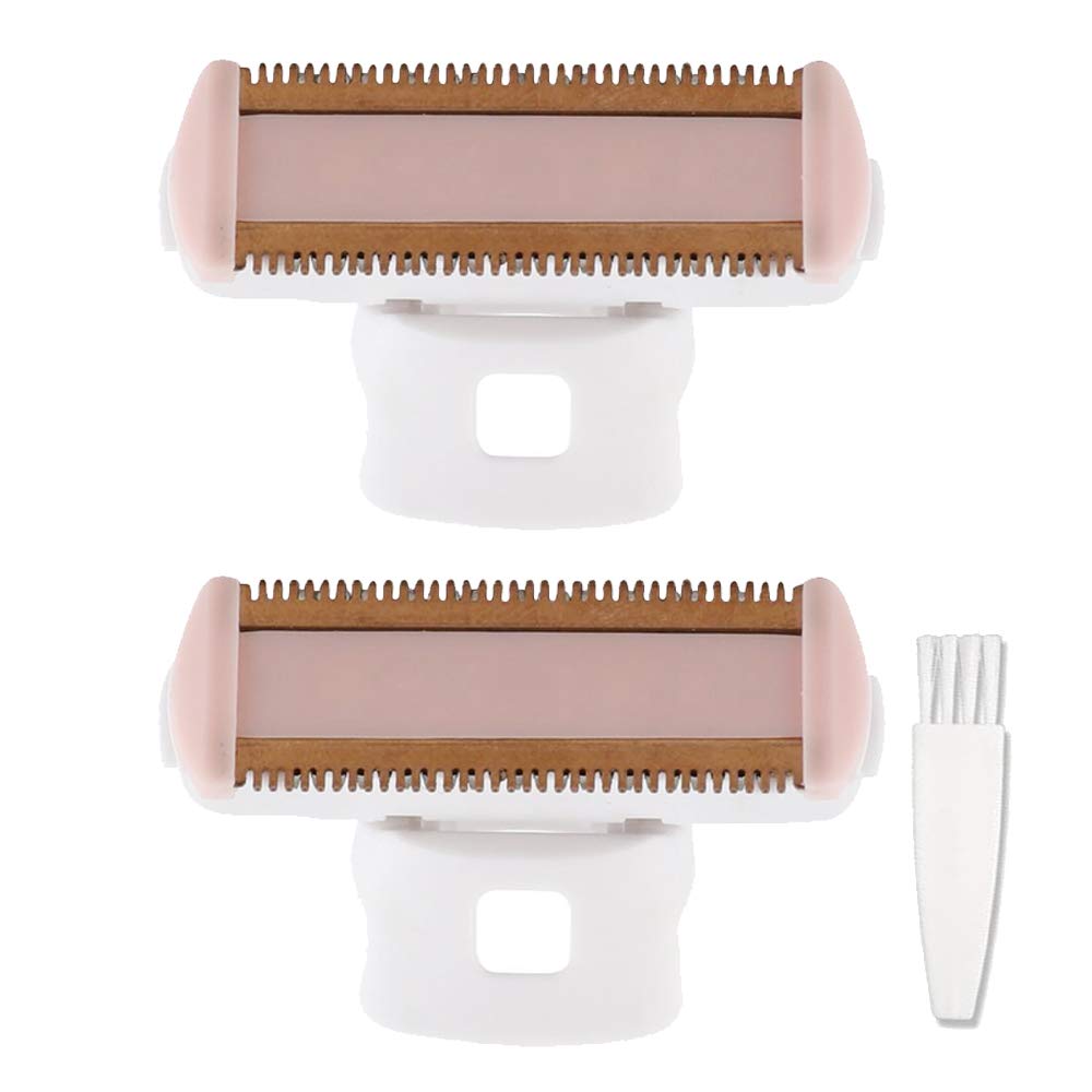 2 Pack Body Shaver Replacement Blades for Flawless Body Rechargeable Ladies Shaver and Trimmer include a cleaning brush