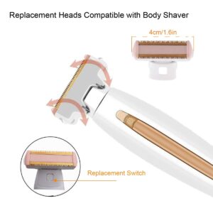 2 Pack Body Shaver Replacement Blades for Flawless Body Rechargeable Ladies Shaver and Trimmer include a cleaning brush