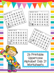 26 printable uppercase alphabet dab it worksheets