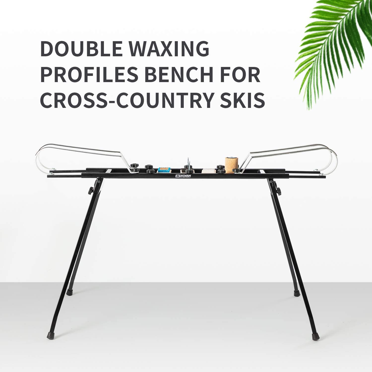 XCMAN Cross Country Nordic Ski Double Waxing Profile Bench with Foldable Legs for Traveling,Adjustable Waxing Profile Length 47.2 to 78.7inch