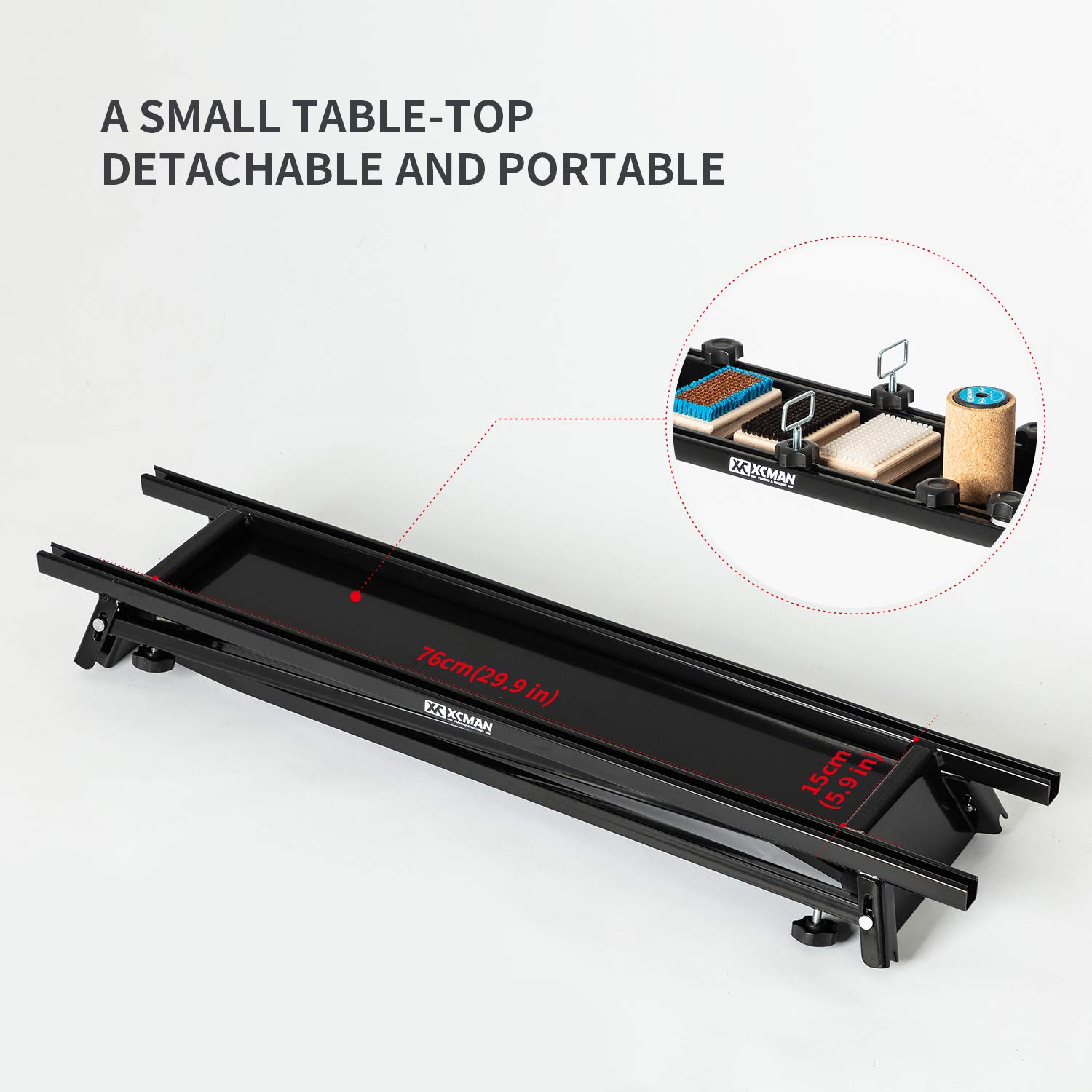 XCMAN Cross Country Nordic Ski Double Waxing Profile Bench with Foldable Legs for Traveling,Adjustable Waxing Profile Length 47.2 to 78.7inch