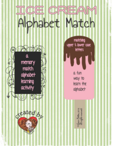 ice cream alphabet match memory