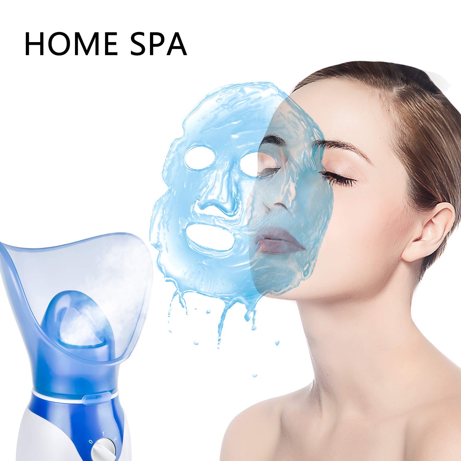 Face Steamer for Facial Deep Cleaning, Facial Steamer for Women, 2 Modes Nano Ionic Facial Steamer for Unclogs Pores, Hydrating, Blue(Include Blackhead Remover Kit, Brush, Headband)