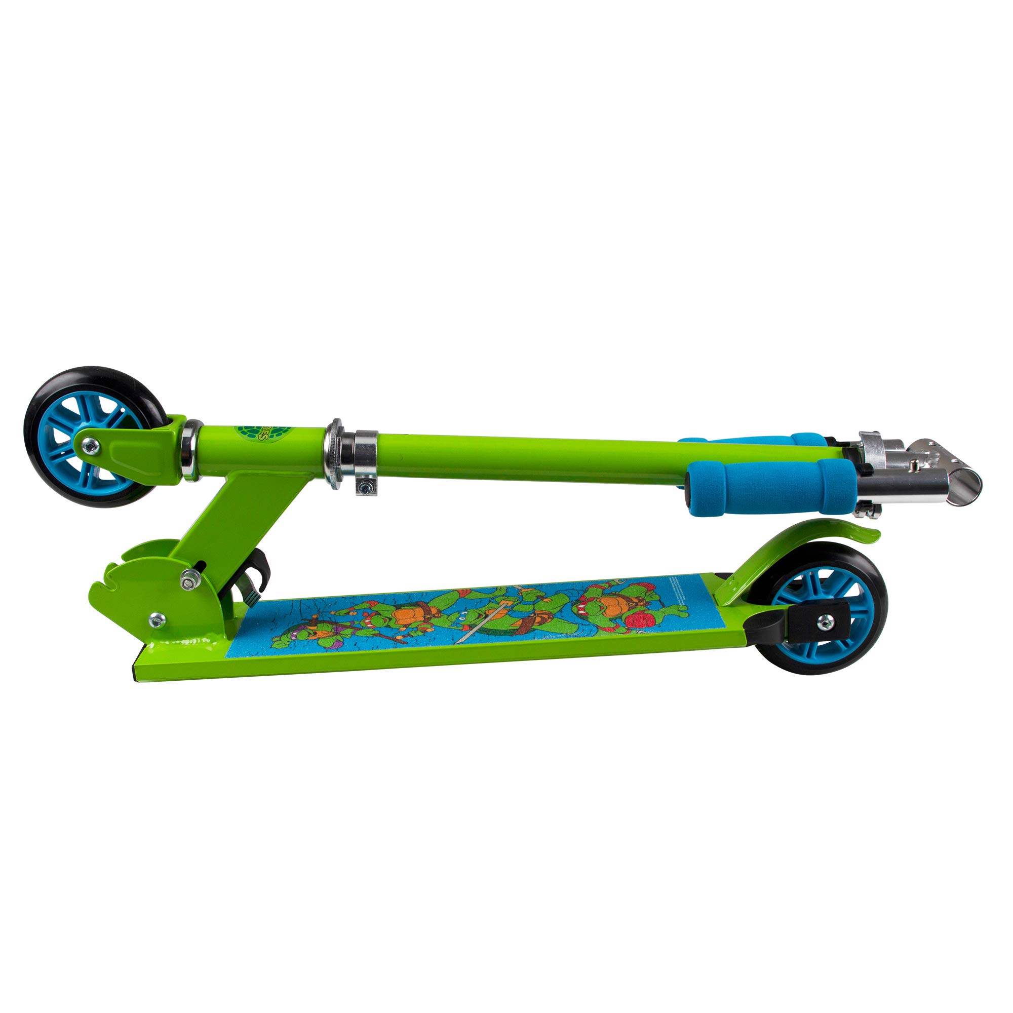 PlayWheels Teenage Mutant Ninja Turtles 2-Wheel Aluminum Folding Scooter, Green