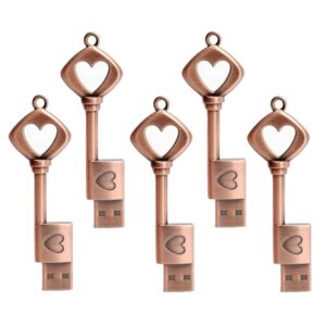 leizhan metal key usb flash drive 5 pack 16gb love heart shape thumb drive usb computer memory stick pen drive graduation gift pendrive